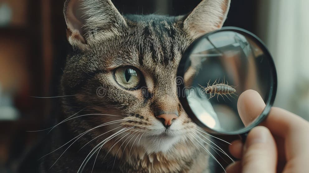 Cat and Magnifying Glass. Selective Focus Stock Image - Image of kitty ...