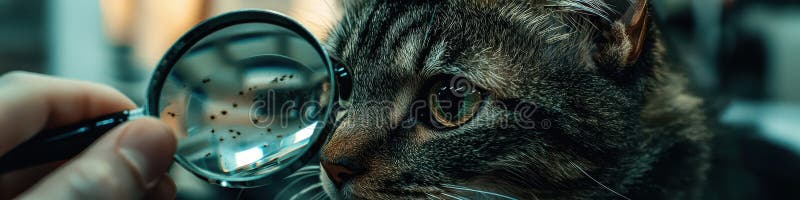 Cat and Magnifying Glass. Selective Focus Stock Photo - Image of ...