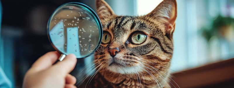 Cat and Magnifying Glass. Selective Focus Stock Photo - Image of ...