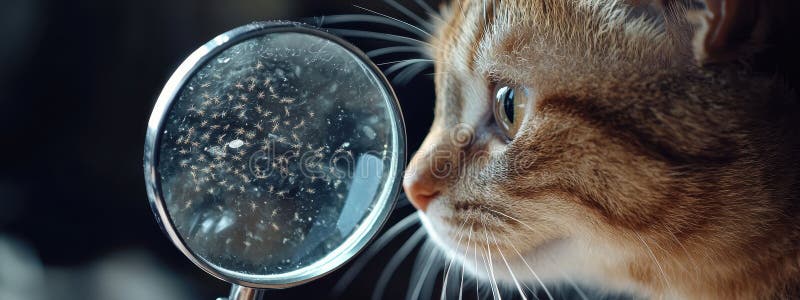 Cat and Magnifying Glass. Selective Focus Stock Image - Image of ...