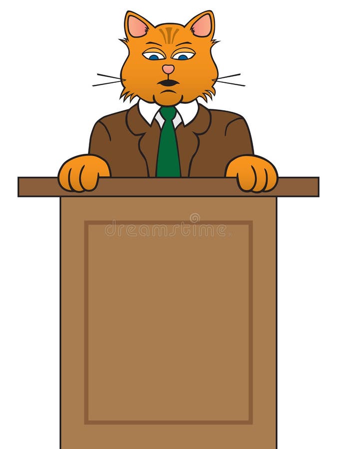 Cat Making Speech stock vector. Illustration of feet - 107982278