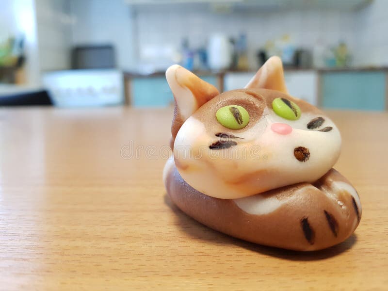 Cat of marzipan stock photo. Image of confectionary - 140214862