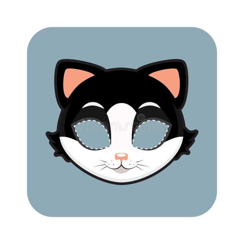 Cat mask for festivities stock vector. Illustration of cartoon - 87583337