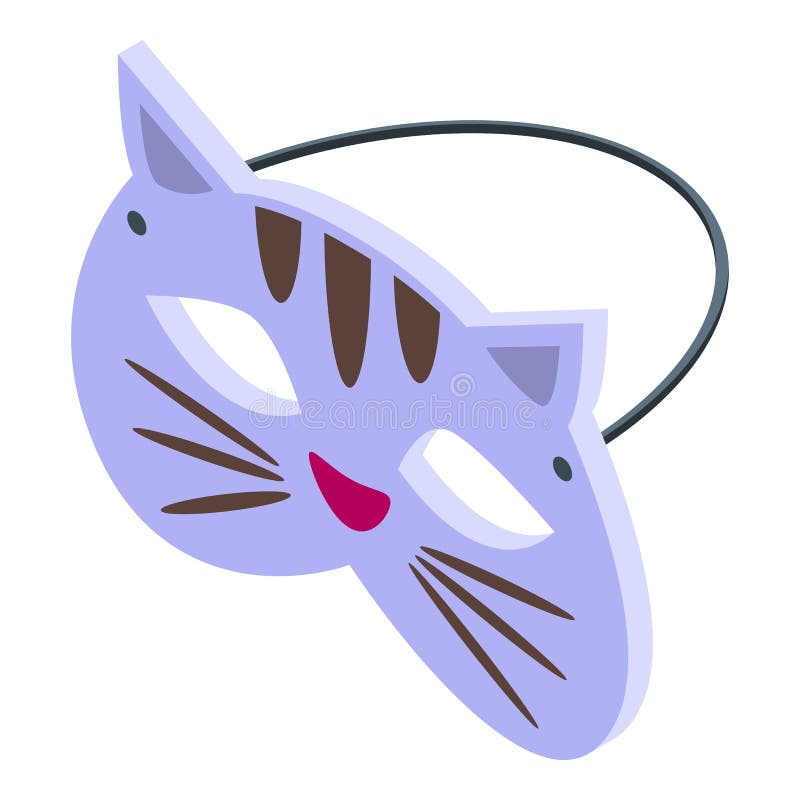 Cat Mask Icon Isometric Vector. Xmas Santa Stock Vector - Illustration ...