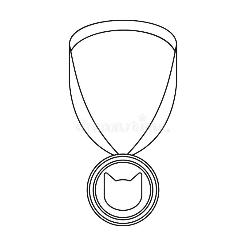Cat Medal Icon in Cartoon Style Isolated on White Background. Cat ...