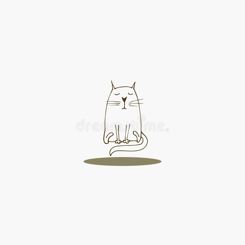 Cat meditating stock vector. Illustration of cute, wellbeing - 24595271