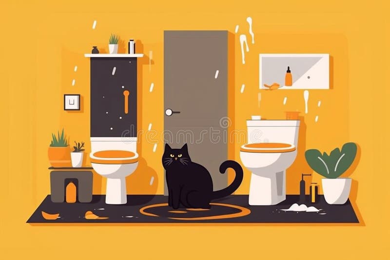 Cat mess. Cat pranks stock illustration. Illustration of mess - 310767191