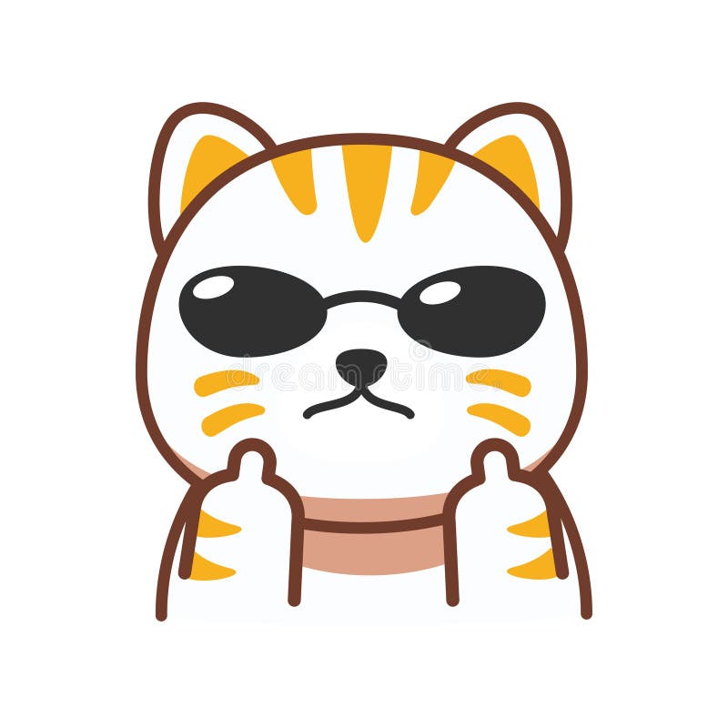 A Cat with Middle Finger. Isolated Vector Illustration Stock Vector ...