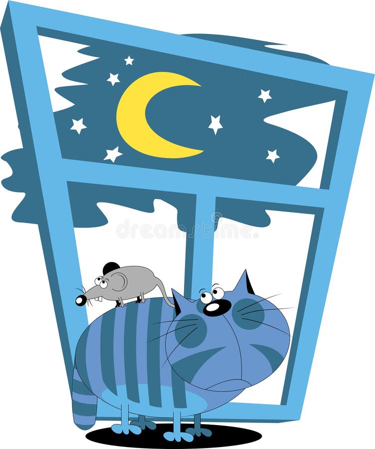 About a Cat and a Mouse. a Meeting. Cartoon Stock Vector - Illustration ...