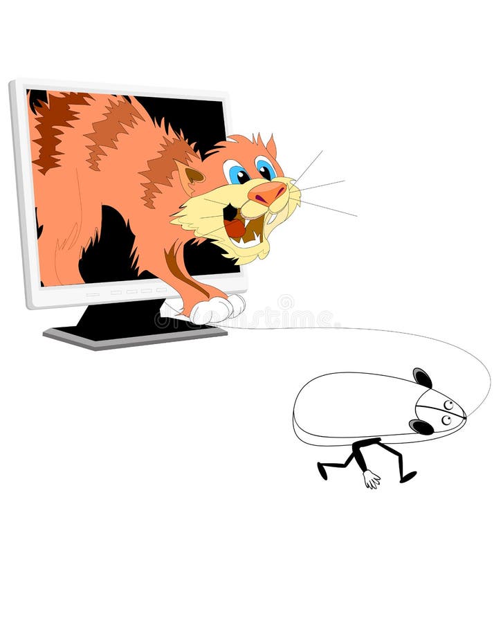Cat and mouse stock illustration. Illustration of away - 23619279
