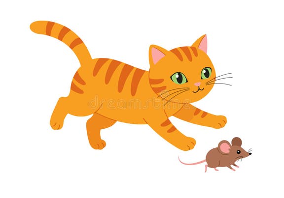 Cat and Mouse Clip Art. stock photo. Illustration of cartoon - 359721720