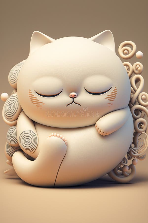 Cat with a Cup Cat Cat and Mouse Stock Illustration - Illustration of ...