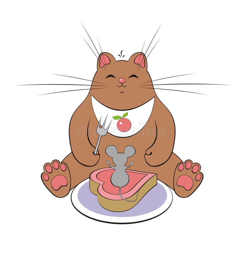 Cat and mouse stock vector. Illustration of cake, hearts - 67019312