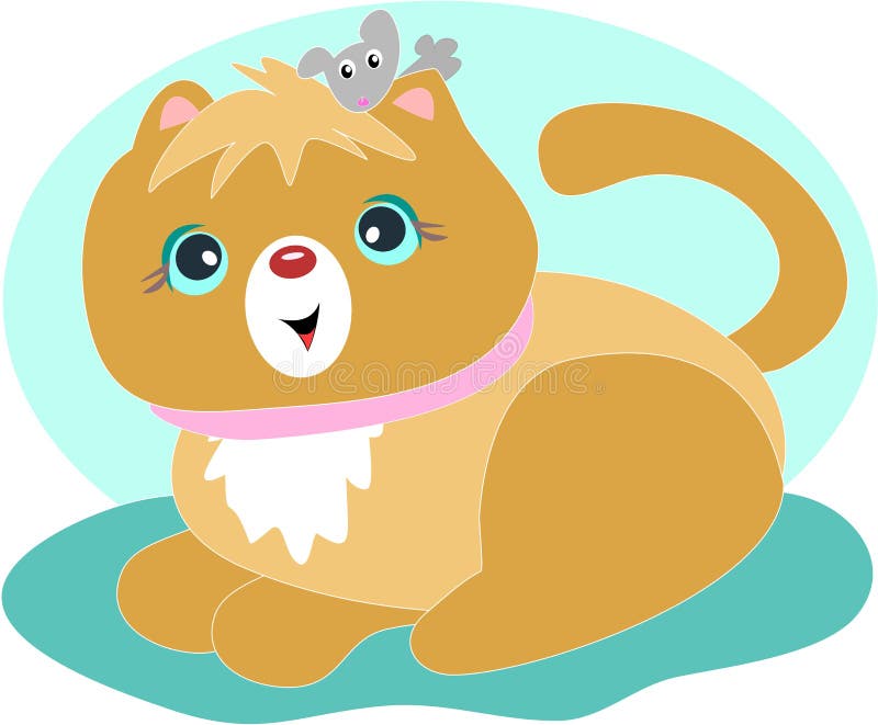 Cat and Mouse are Friends stock vector. Illustration of feline - 9463112