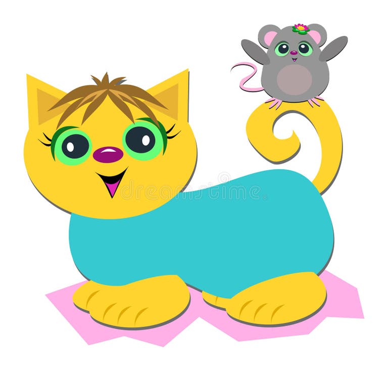 Cat and Mouse are Friends stock vector. Illustration of cute - 20371079