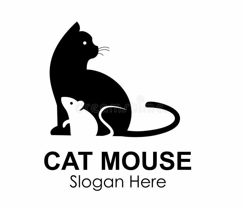 Cat Mouse Logo Design Concept Stock Vector - Illustration of vector ...