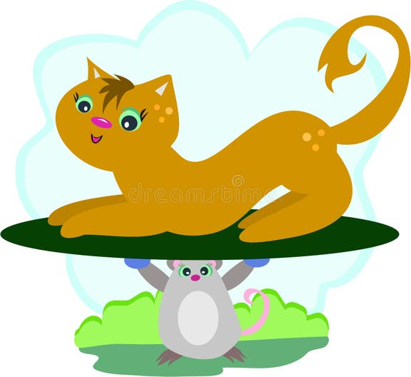 Cat on a Mouse Platter stock illustration. Illustration of cloud - 12628565
