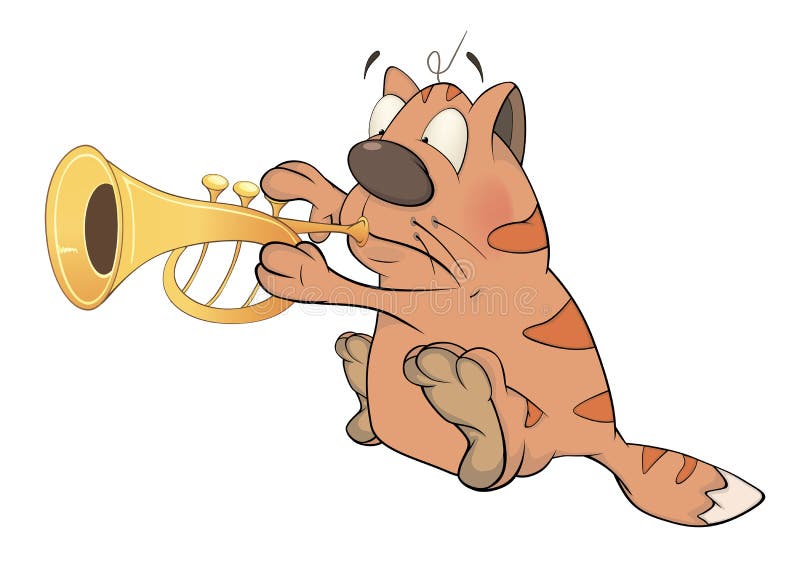 Cat the musician stock vector. Illustration of soul, caricature - 42385947