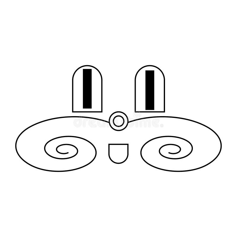 Cat Mustache Icon. Happy Cat Eps Ten Stock Illustration - Illustration ...