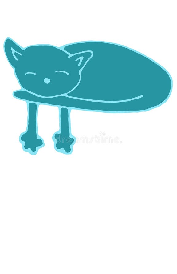 Cat Nap stock illustration. Illustration of kitty, blue - 171394108