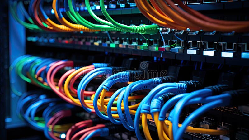 Cat network patch cables stock illustration. Illustration of fiber ...
