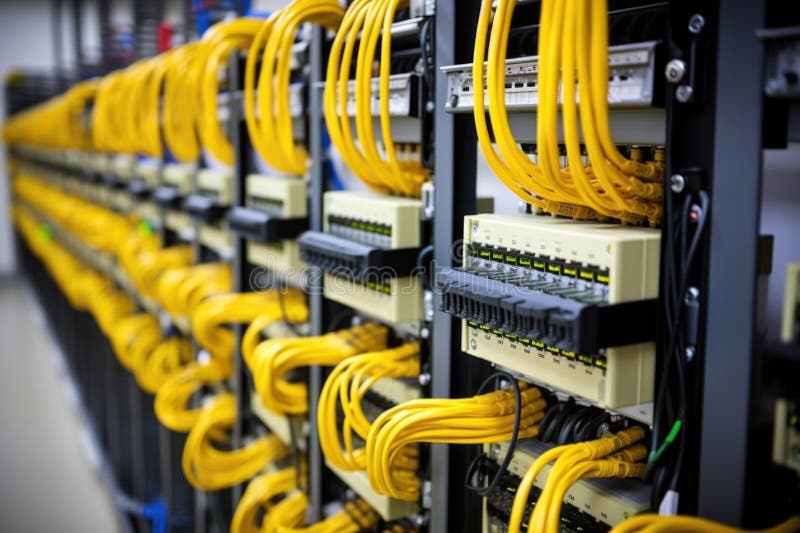 Cat6 Networking Cables Plugged in a Switch, in a Server Room Stock ...