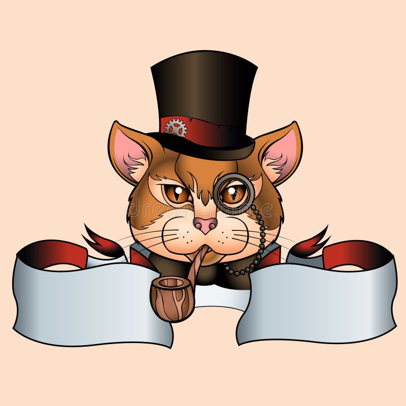 Cat old school tattoo stock vector. Illustration of adorable - 69780810