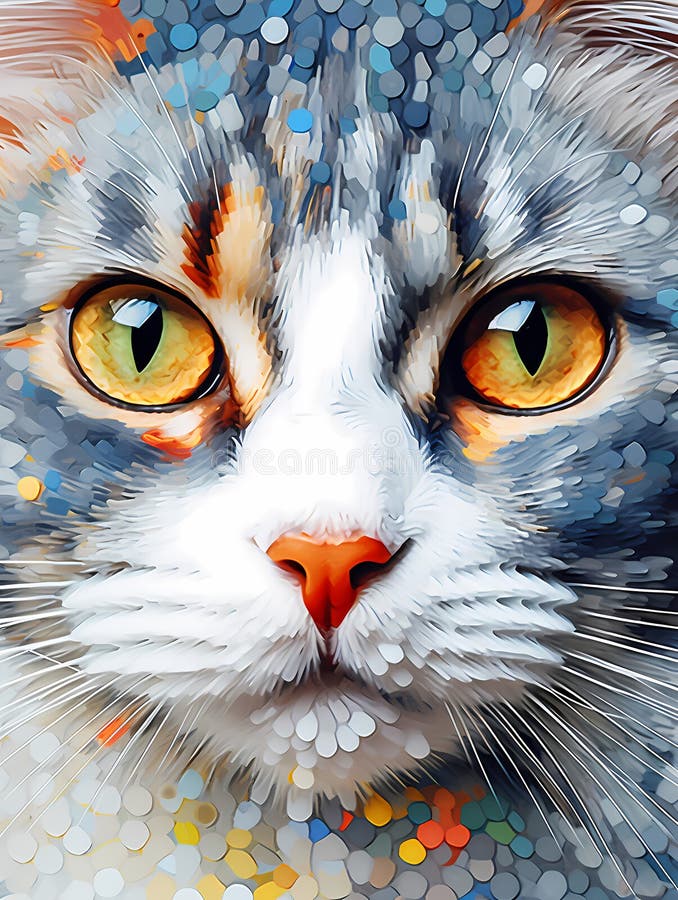 A Cat with One Eye, a Close Up of a Cat S Face Stock Image - Image of ...