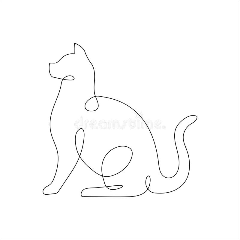 Cat one line drawing art stock vector. Illustration of abstract - 272688775