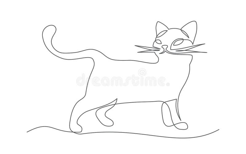 Cat Face Single Line Drawing Stock Illustrations – 392 Cat Face Single ...
