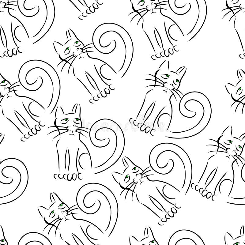 Cat outline stock vector. Illustration of cute, contemporary - 45334751