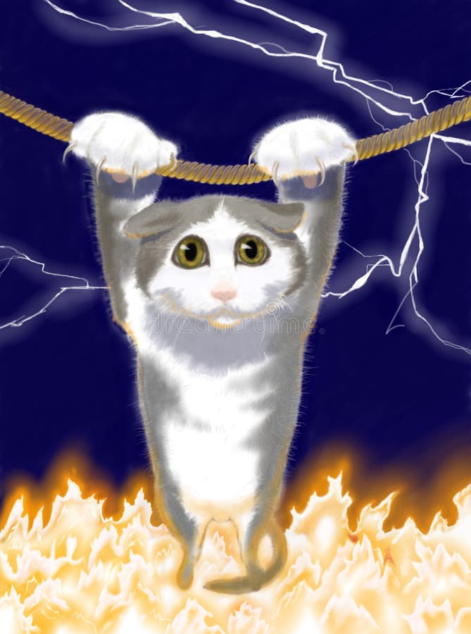 Cat Over The Fire Picture. Image: 7854269