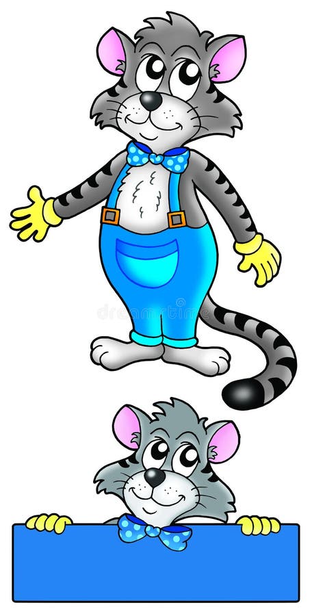 Cat in overalls stock illustration. Illustration of overalls - 7491455