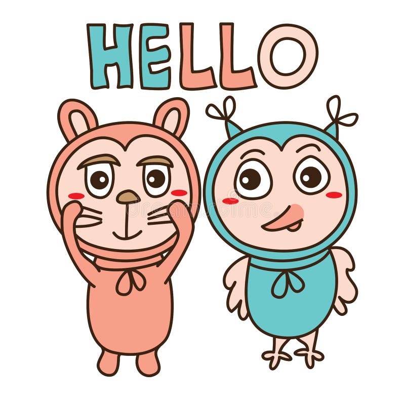 Cat hello stock vector. Illustration of create, cuddly - 52958709