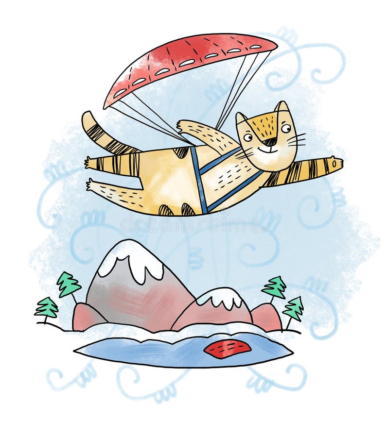 Cat-paraglider stock illustration. Illustration of sport - 90964143