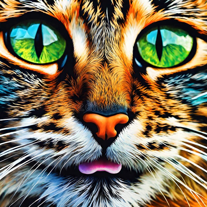 Cat patchwork Native art stock illustration. Illustration of native ...