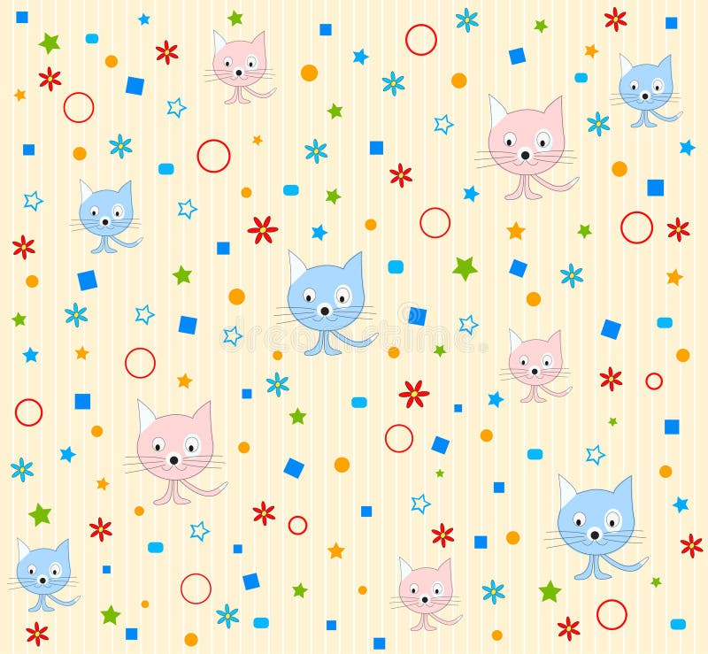 Cat pattern background stock vector. Illustration of graphic - 19856698