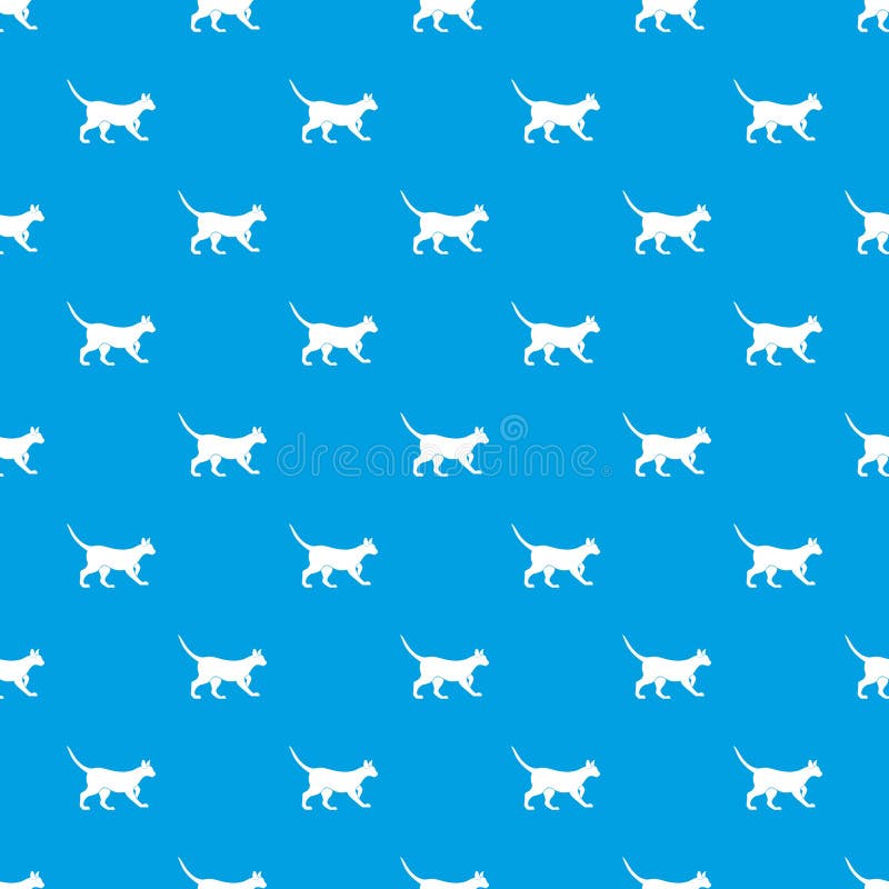 Cat pattern seamless blue stock vector. Illustration of cute - 104384540