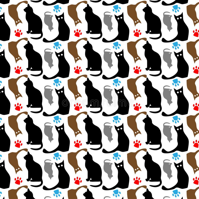 Cat Pattern Vector Design Art Stock Vector - Illustration of animal ...
