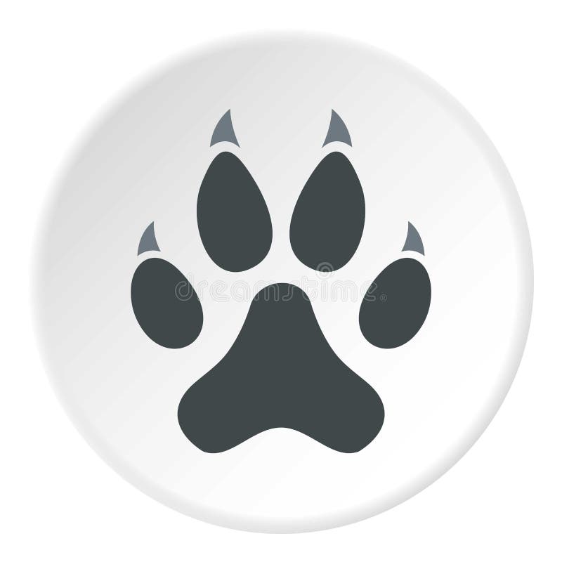 Cat paw icon circle stock vector. Illustration of symbol - 108599248