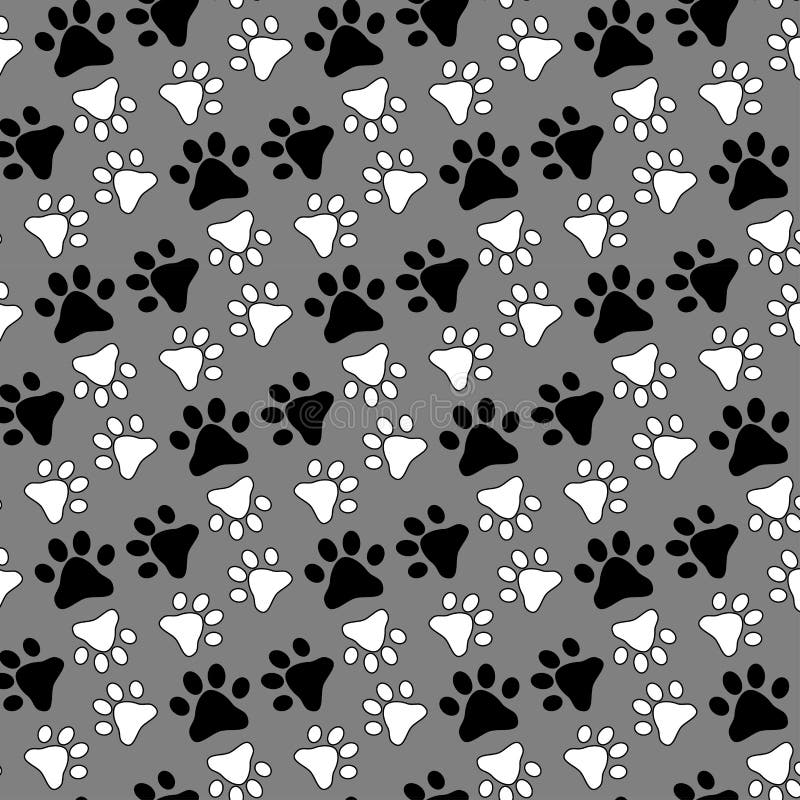 Cat paw pattern stock vector. Illustration of cute, pattern - 119004838