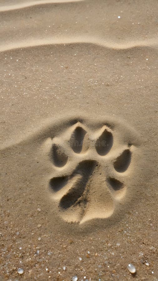 Cat Paw Print in Sand stock image. Image of holiday - 327182127