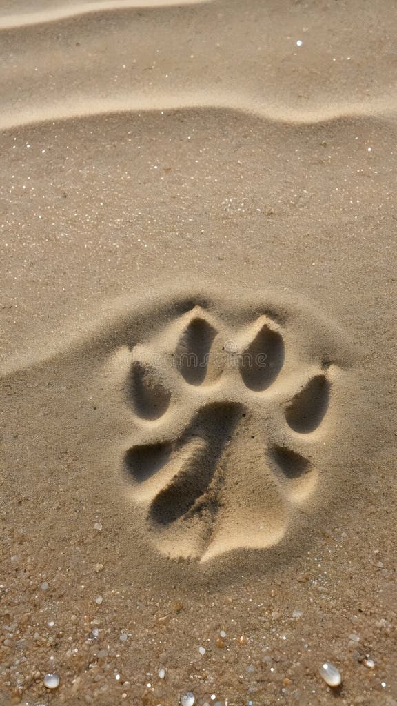 Cat Paw Print in Sand stock image. Image of holiday - 327182127