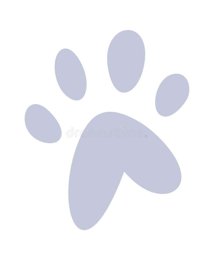Cat paw trace grey print stock illustration. Illustration of foot ...