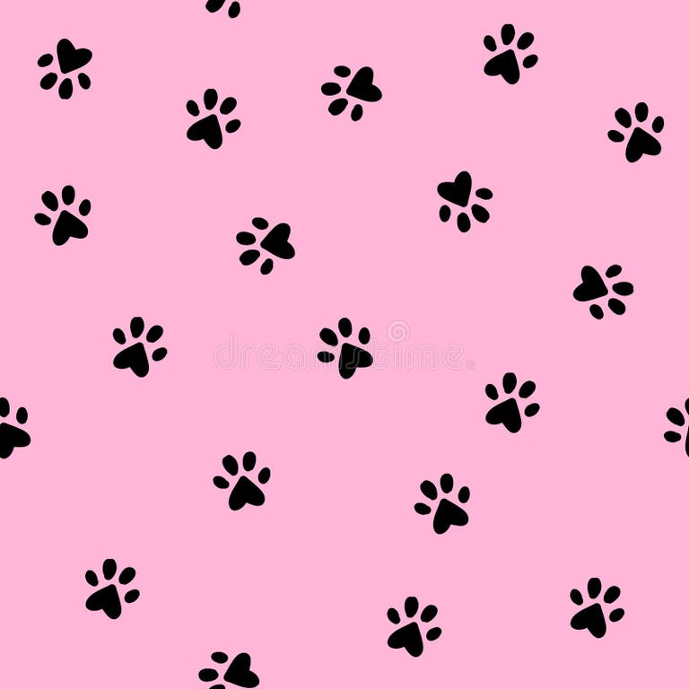 Cat Paws Pink Texture Pattern Stock Vector - Illustration of kitten ...
