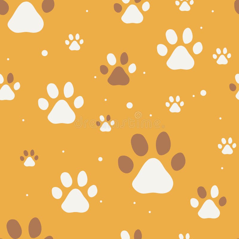 Cat Paws Seamless Vector Pattern. Cat Paw Stock Vector - Illustration ...