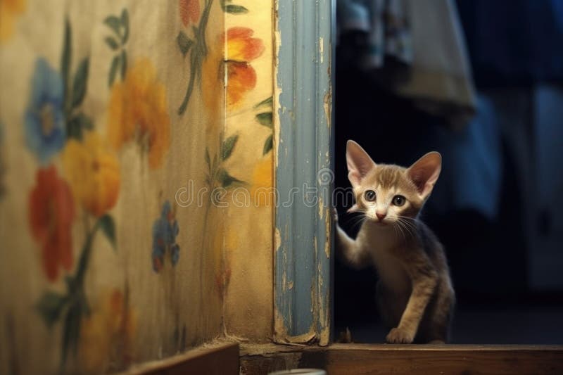 Cat Hiding Corner Stock Illustrations – 35 Cat Hiding Corner Stock ...