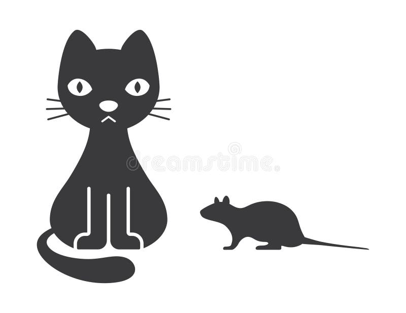 Cat pet with rat stock vector. Illustration of kitty - 330520308