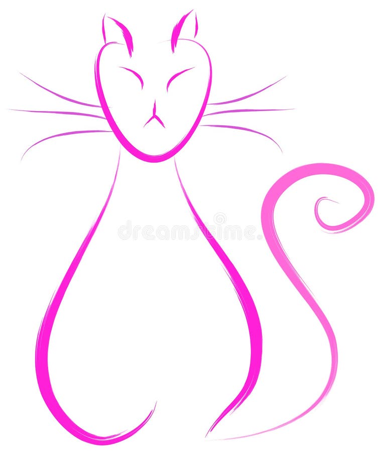 Cat stock vector. Illustration of playful, contour, abstract - 38093620