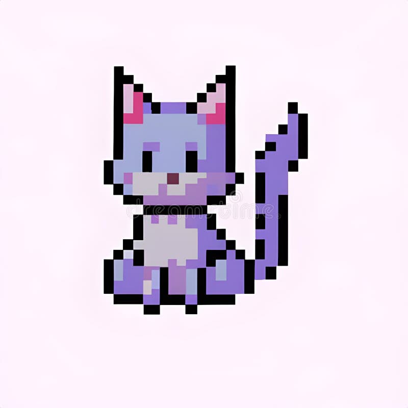 Cat-Pixelart. Generative Hilfe. Stock Abbildung - Illustration von ...